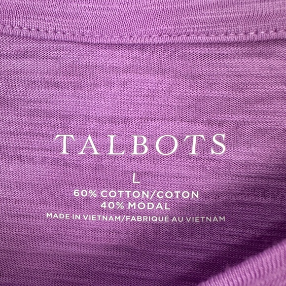Talbots | Tops | Talbots Purple Button Sleeve Tee T Shirt Top Blouse ...